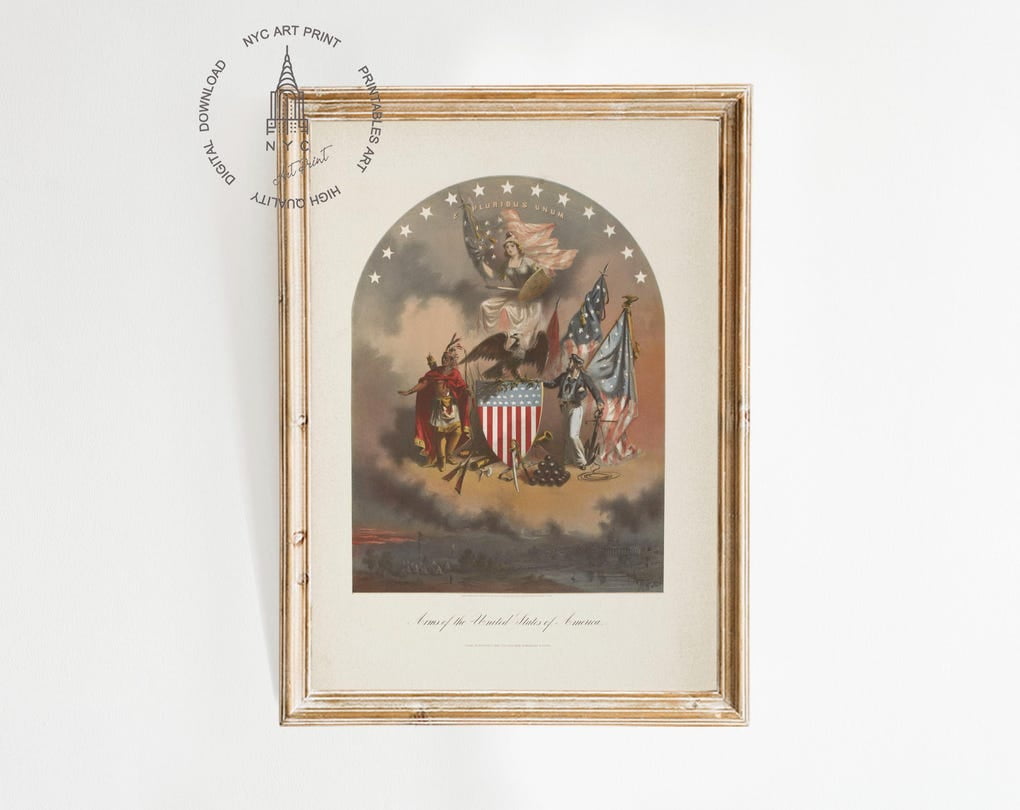 Kna Prints - 1 Pc Poster Arms Of The Ited States Of America, 4Th Of ...
