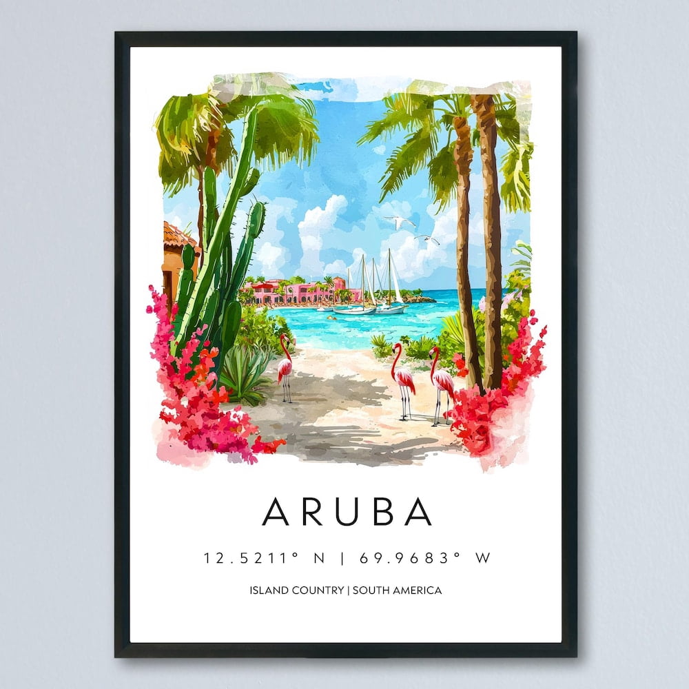 Kna Prints - 1 Pc Poster Aruba Watercolor Poster Aruba Travel Aruba ...
