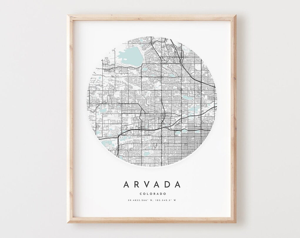 Kna Prints - 1 Pc Poster Arvada Map Print, Arvada Map City Wall Art, Co ...