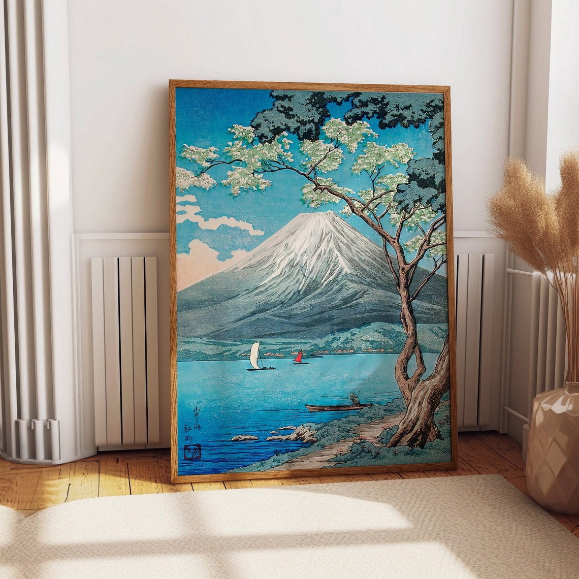Kna Prints - 1 Pc Poster Asian Painting Mot Blue Motain Print Serene ...