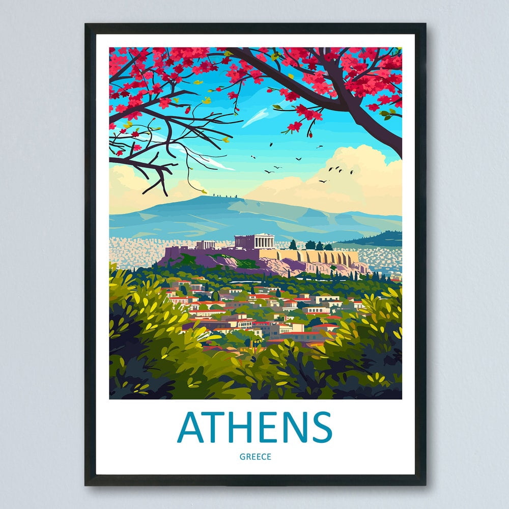 Kna Prints - 1 Pc Poster Athens Travel Wall Art Athens Greece Wall ...