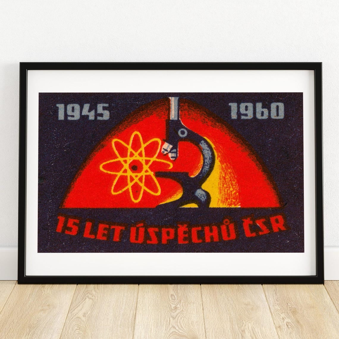 Kna Prints - 1 Pc Poster Atomic Science Microscope Matchbox Print Czech ...
