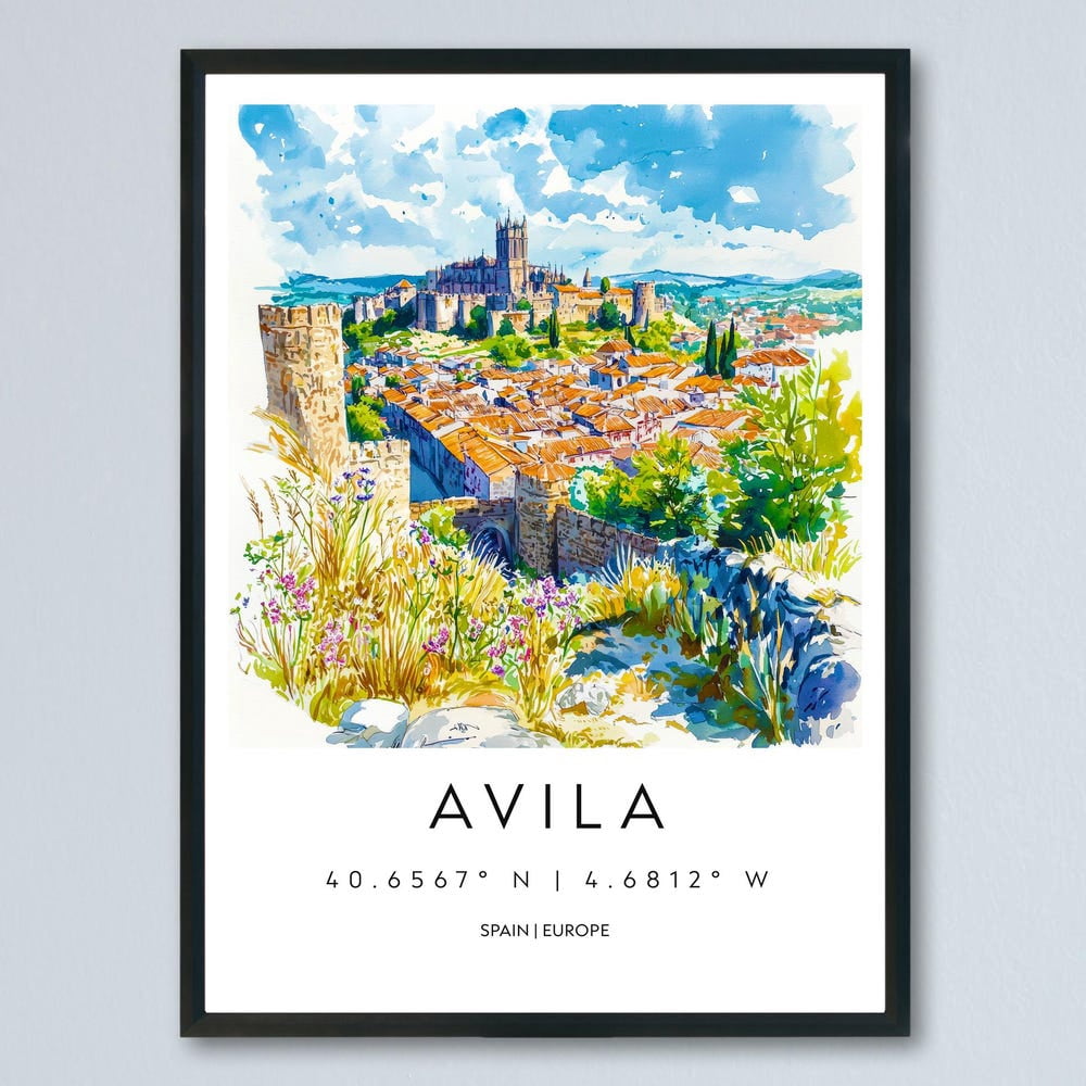 Kna Prints - 1 Pc Poster Avila Watercolor Poster Avila Travel Spain ...