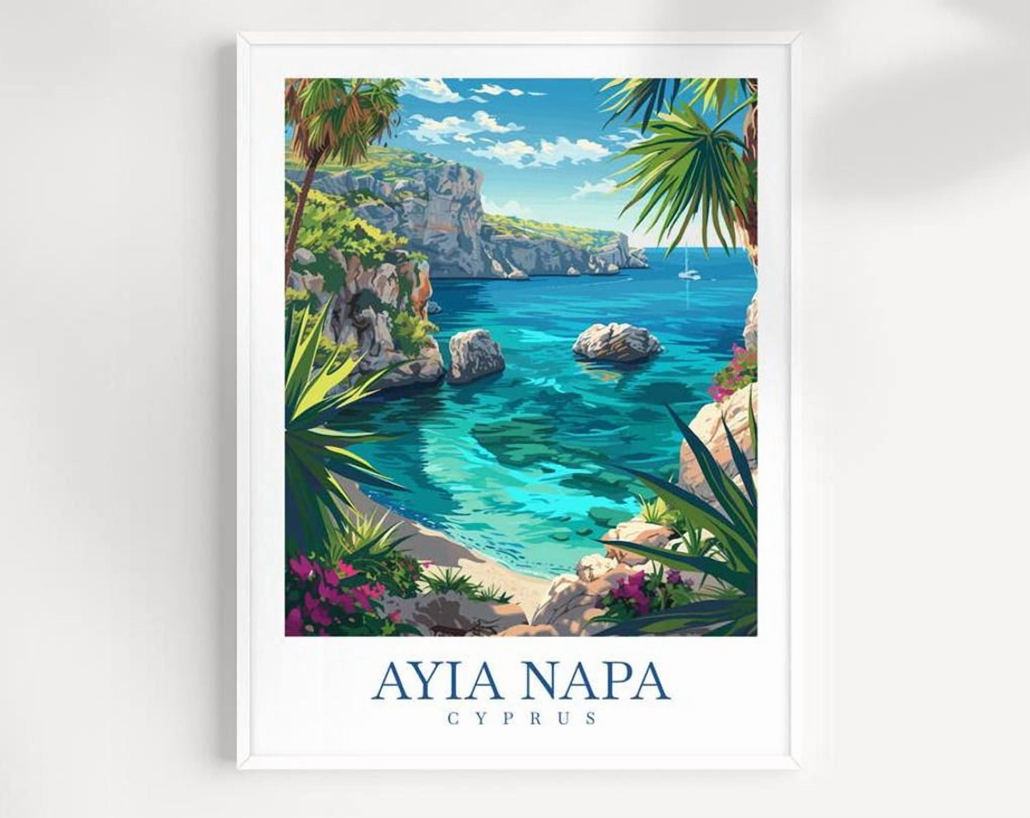 Kna Prints - 1 Pc Poster Ayia Napa Travel Print Cyprus Wall Art Ayia ...