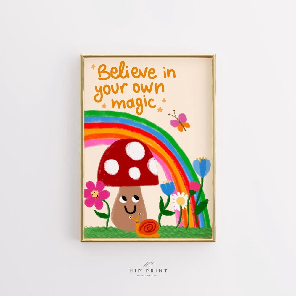 Kna Prints - 1 Pc Poster Baby You'Re Magic Print, Rainbow Nursery Wall ...