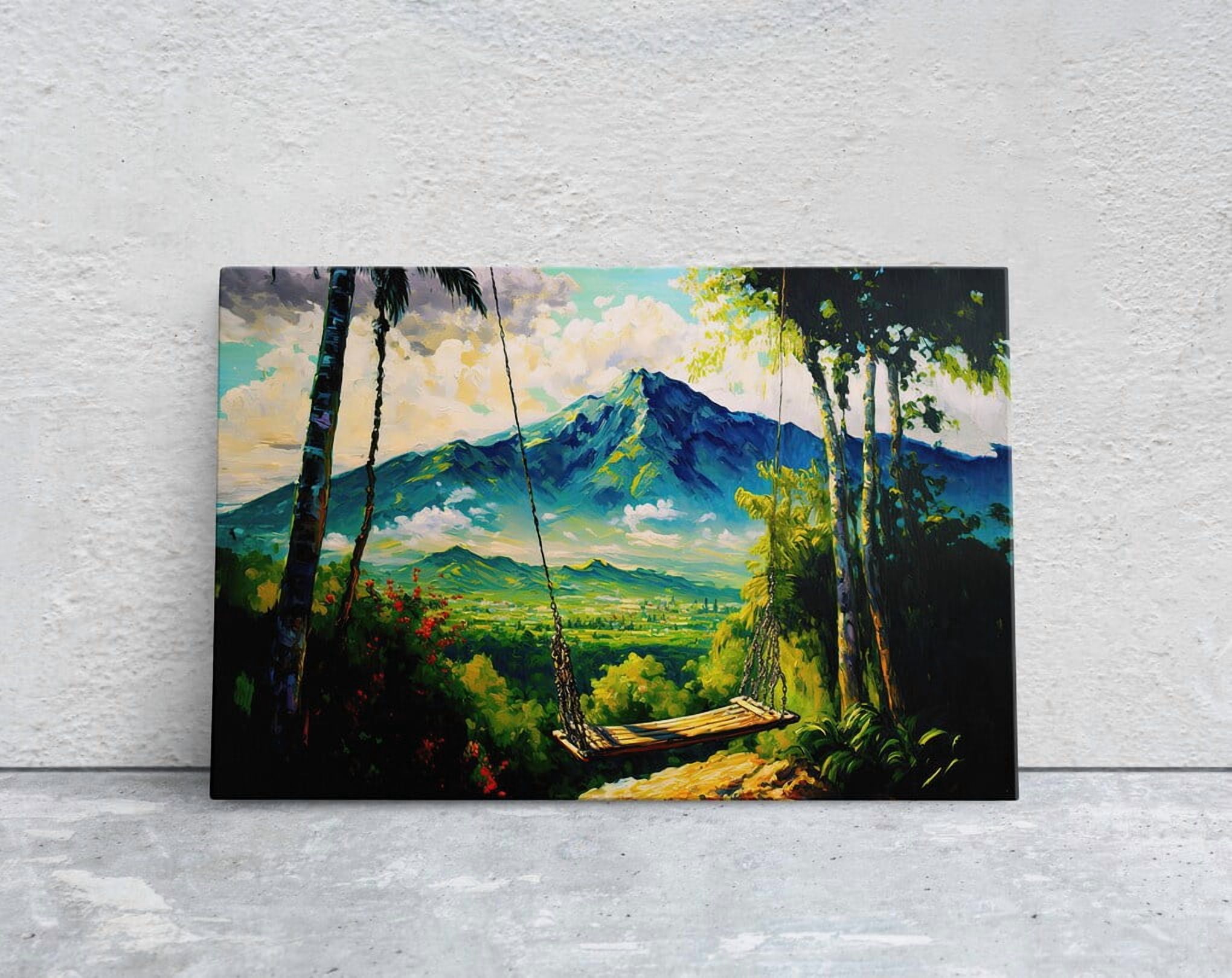 Kna Prints - 1 Pc Poster Bali Motain Swing Art Large Print, UNFRAMED ...
