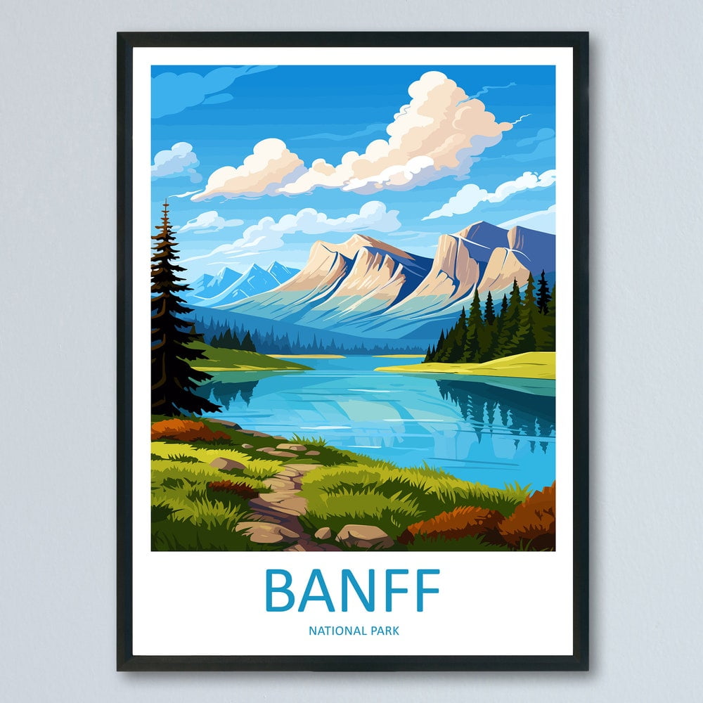Kna Prints - 1 Pc Poster Banff National Park Travel Wall Art Banff Wall Hanging Home Décor Banff ...