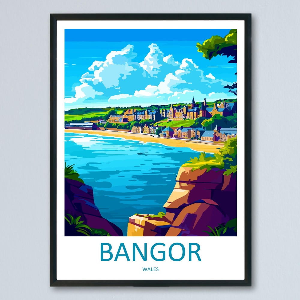 Kna Prints - 1 Pc Poster Bangor Travel Poster Wales Wall Art Coastal ...