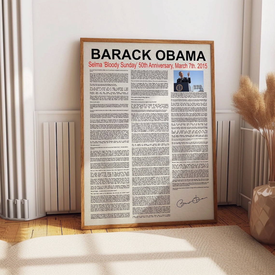 Kna Prints - 1 Pc Poster Barack Obama Speech On Anniversary Of Bloody ...