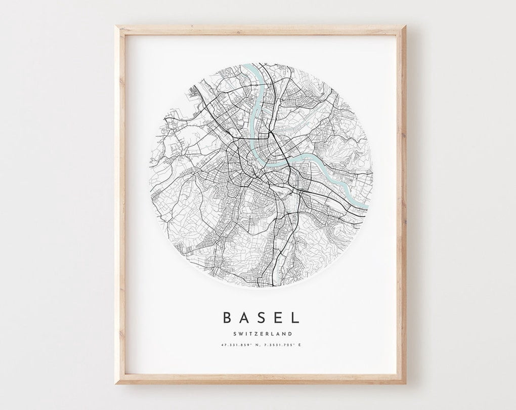 Kna Prints - 1 Pc Poster Basel Map Print, Basel Map City Wall Art ...