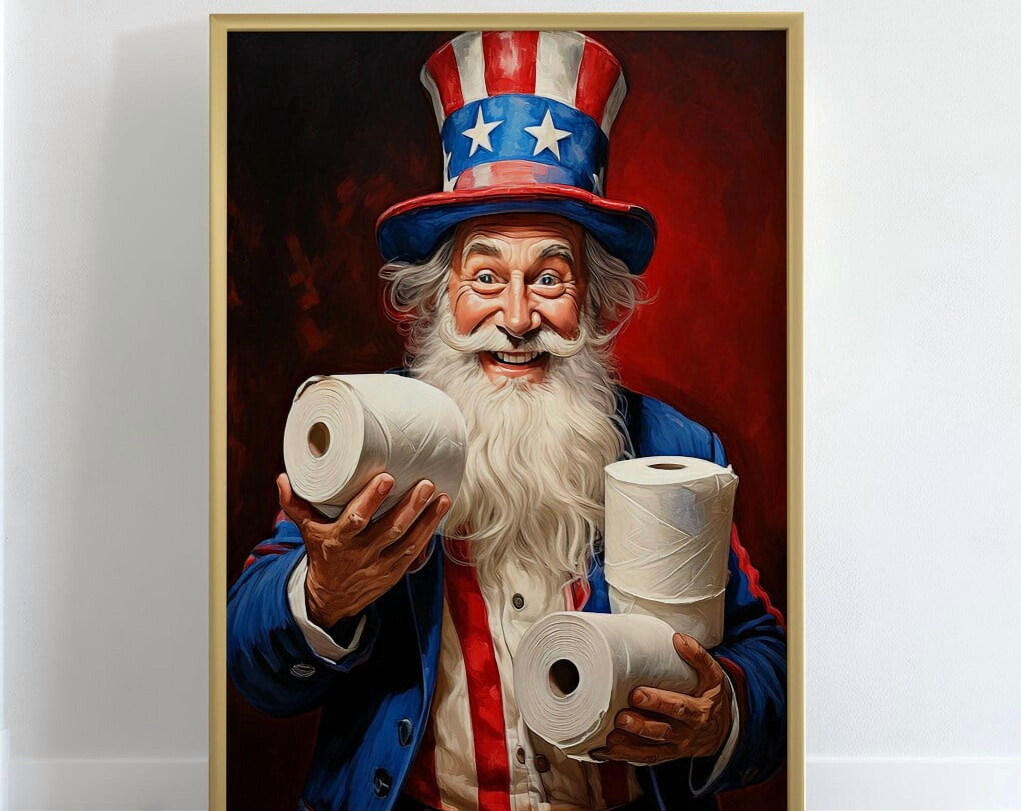 Kna Prints - 1 Pc Poster Bathroom Cle Sam Print Fourth Of July Bathroom Art Holiday Humor Wall ...