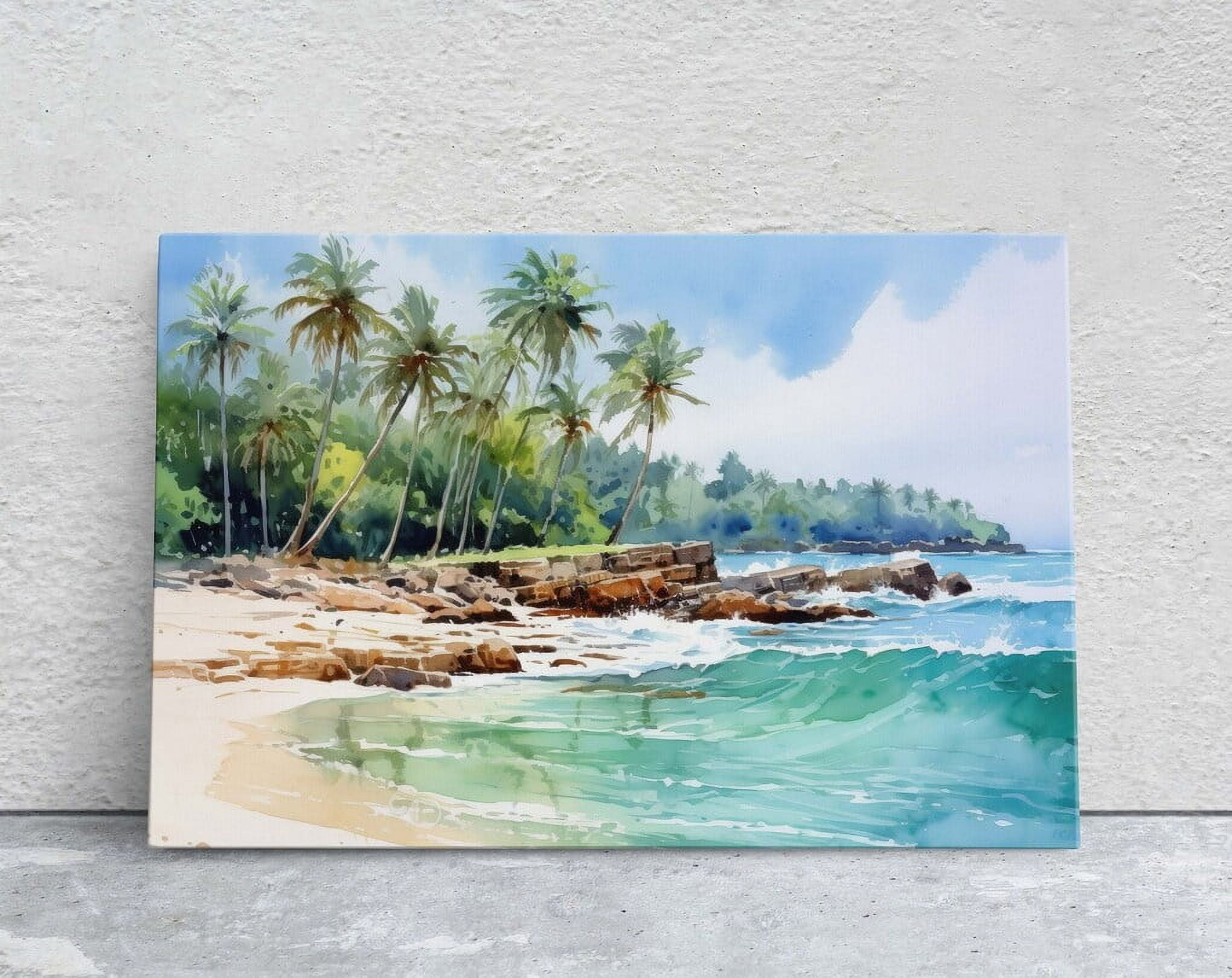Kna Prints - 1 Pc Poster Beach Waves On , High Tide, Blue Water, Green ...