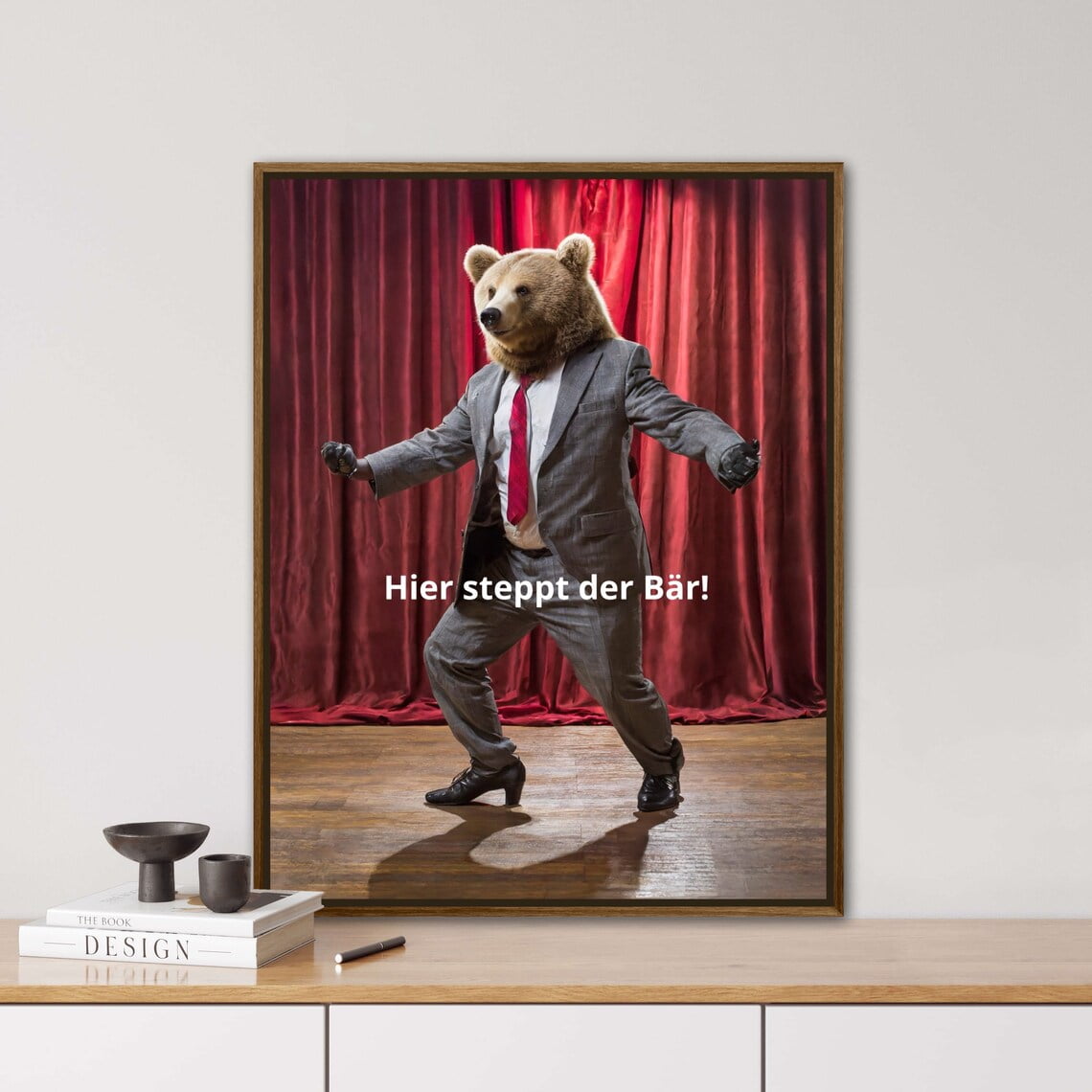Kna Prints - 1 Pc Poster Bear, Ai Generated, Stage, Dancing, Fny Saying ...