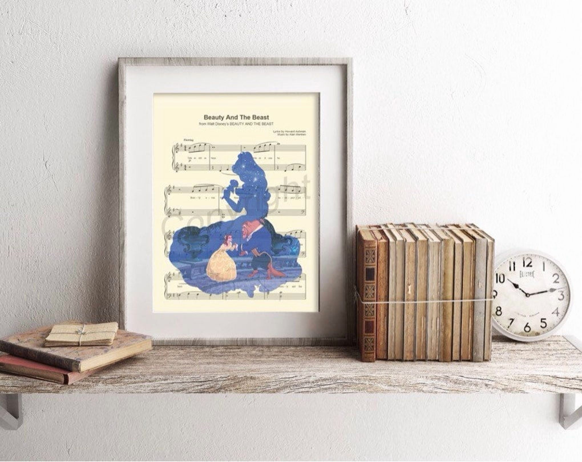 Kna Prints - 1 Pc Poster Beauty And The Beast Balcony Silhouette Tale ...