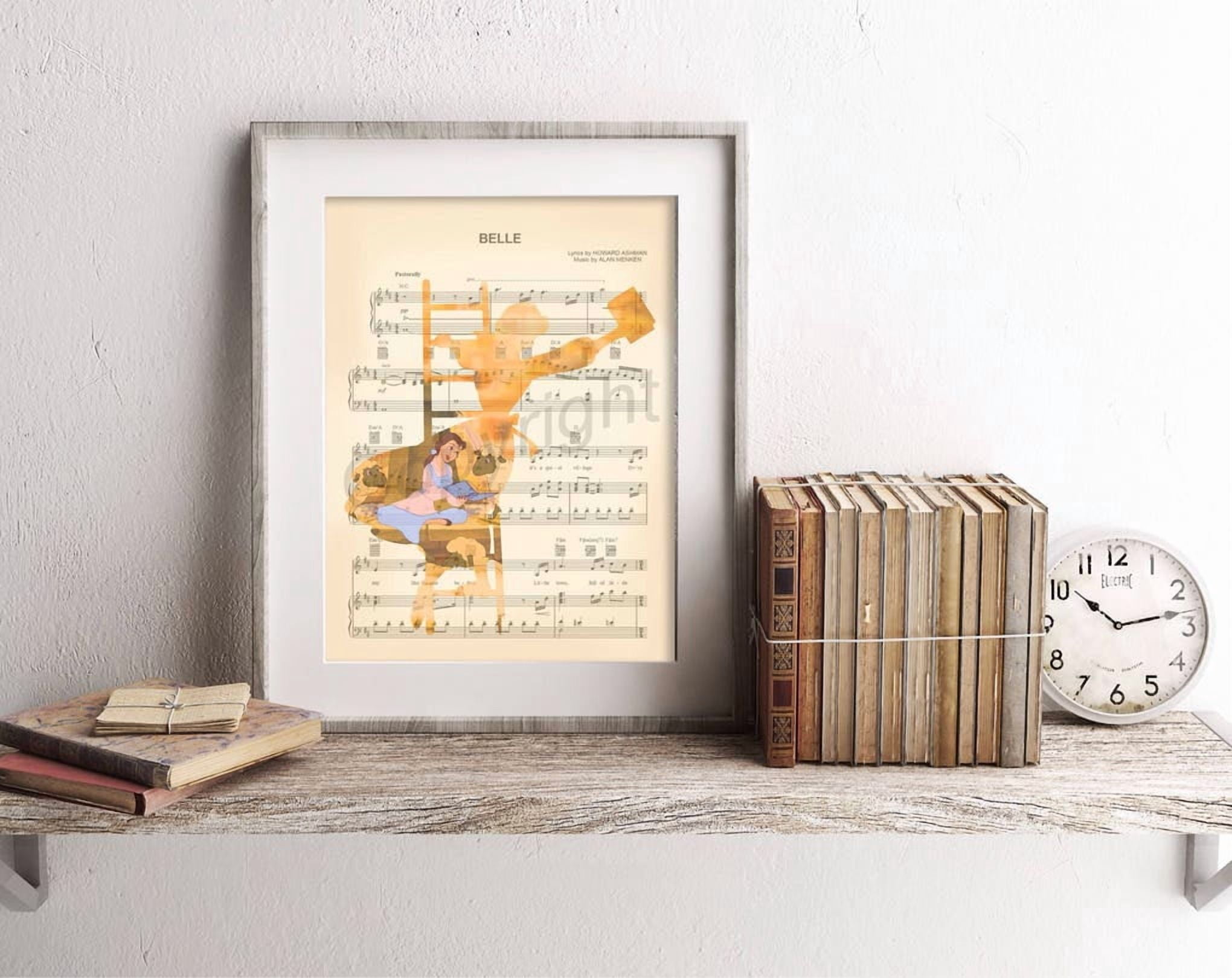 Kna Prints - 1 Pc Poster Beauty And The Beast Belle On Ladder Sheet ...