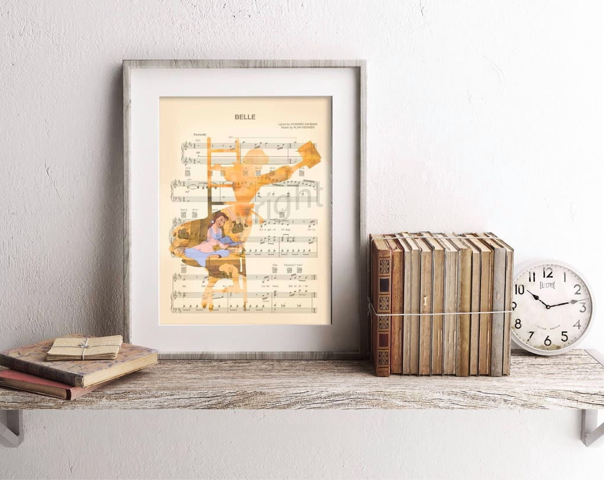 Kna Prints - 1 Pc Poster Beauty And The Beast Belle On Ladder Sheet ...