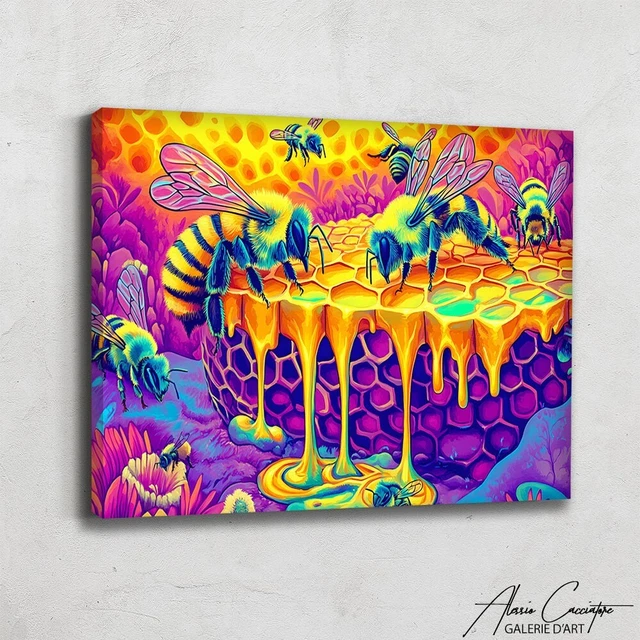 Kna Prints - 1 Pc Poster Bee Wall Psychedelic Art Print Pop Art Wall ...