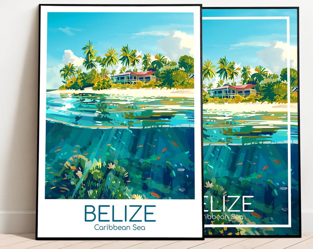 Kna Prints - 1 Pc Poster Belize Travel Belize Wall Art Central America ...