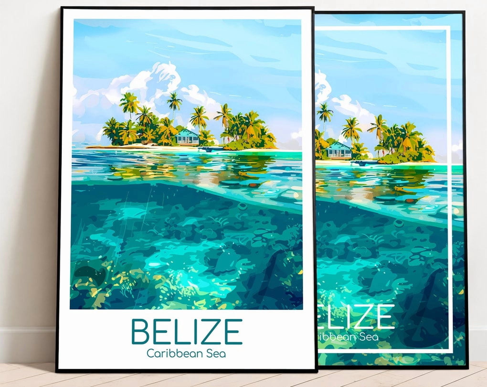 Kna Prints - 1 Pc Poster Belize Travel Island Belize Island Central ...