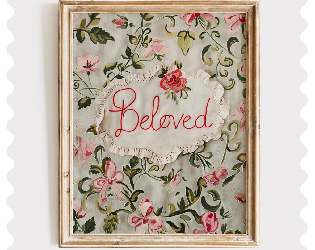 Kna Prints - 1 Pc Poster Beloved Printchristian Wall Art, Feminine Scripture Printable, Floral ...