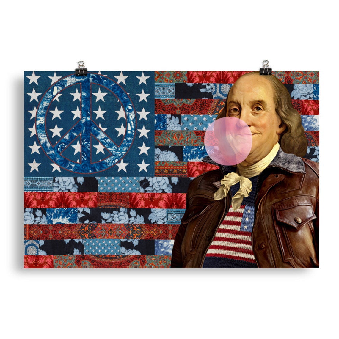 Kna Prints - 1 Pc Poster Benjamin Franklin Peace : Altered Art ...