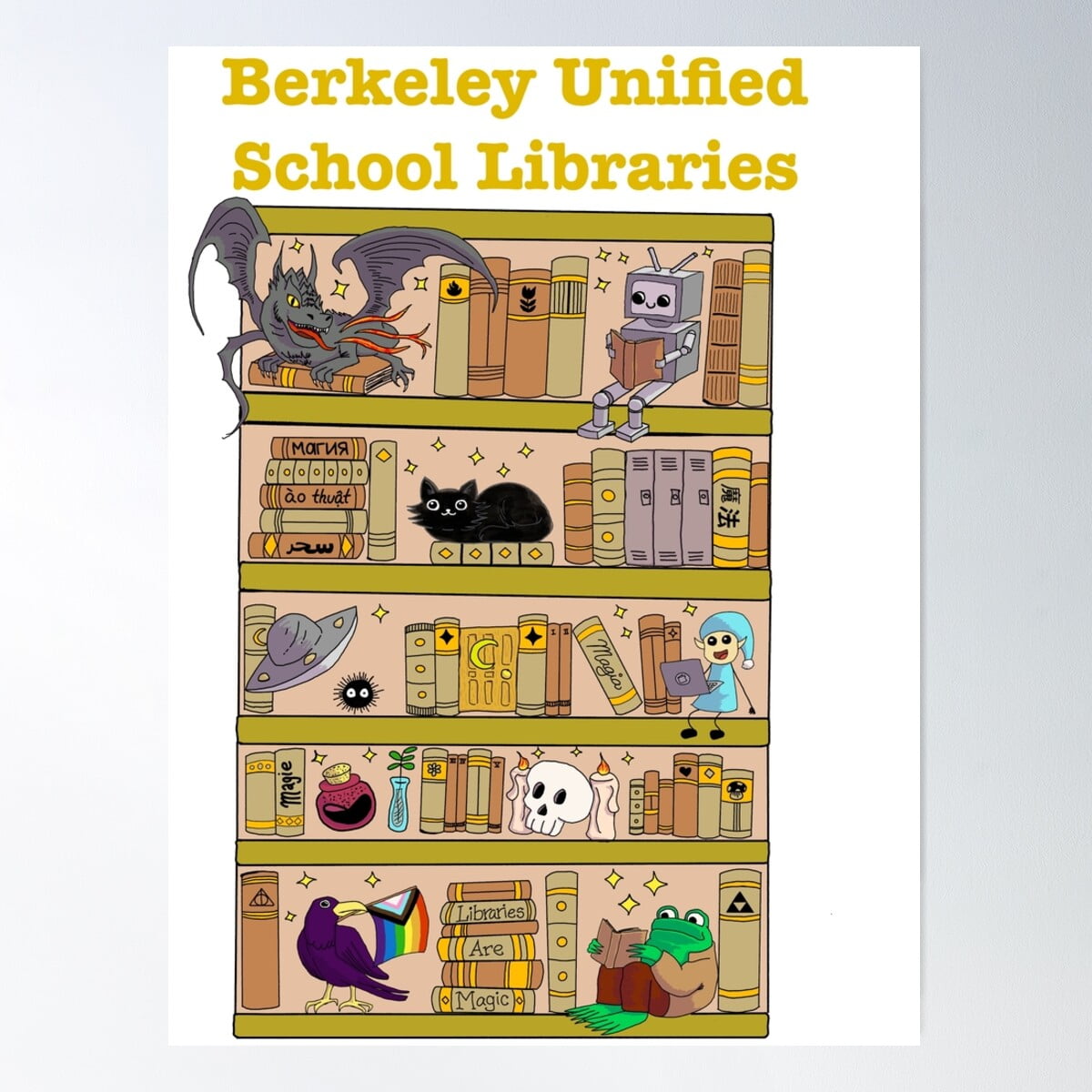 Kna Prints - 1 Pc Poster Berkeley Ified School Libraries With Text ...