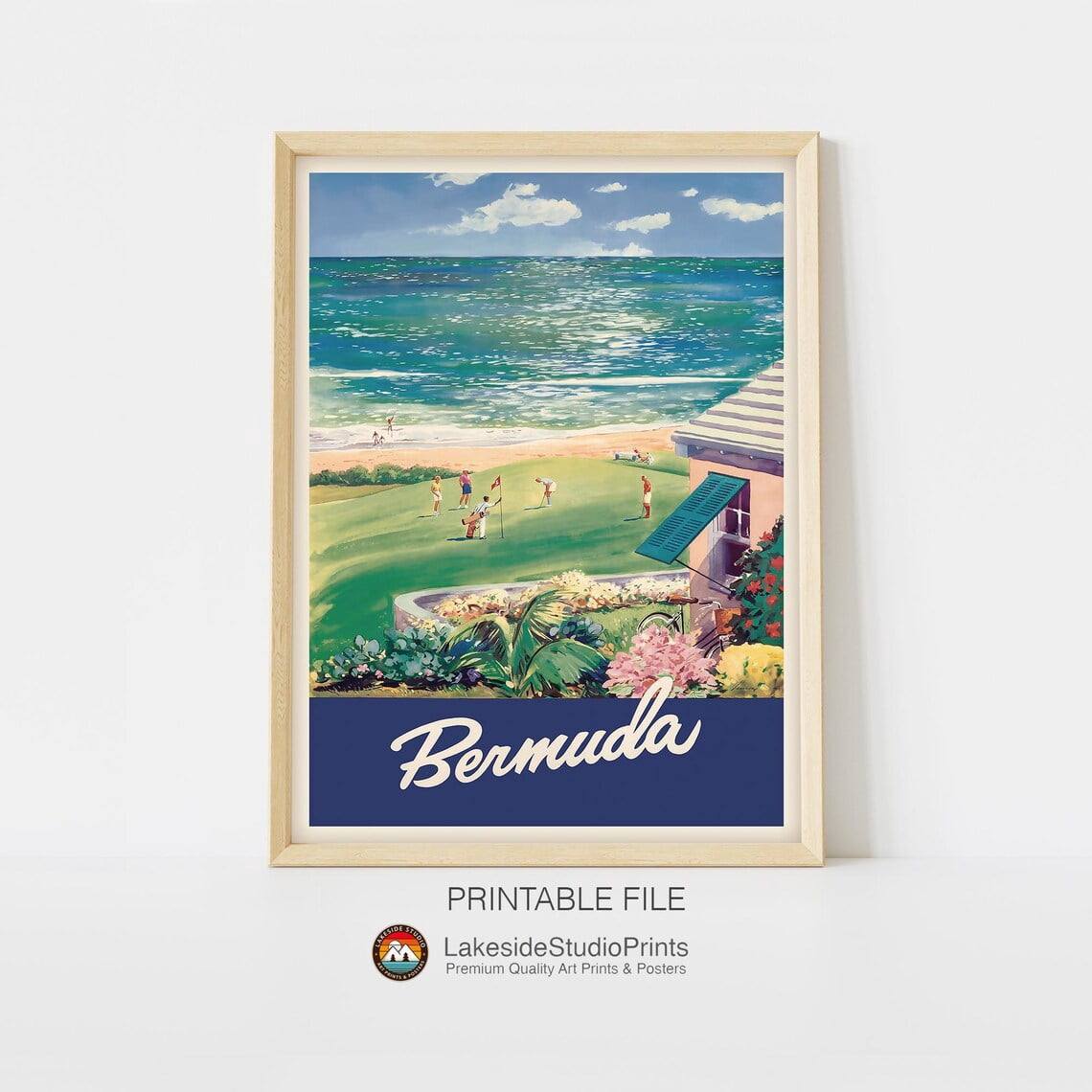 Kna Prints - 1 Pc Poster Bermuda Vintage Travel Instant Jpg File ...