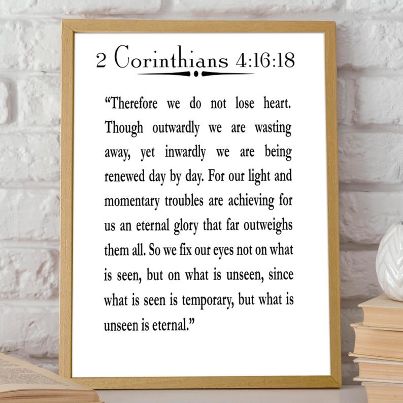 Kna Prints - 1 Pc Poster Bible Quote From 2 Corinthians 4:16-18 St Paul ...