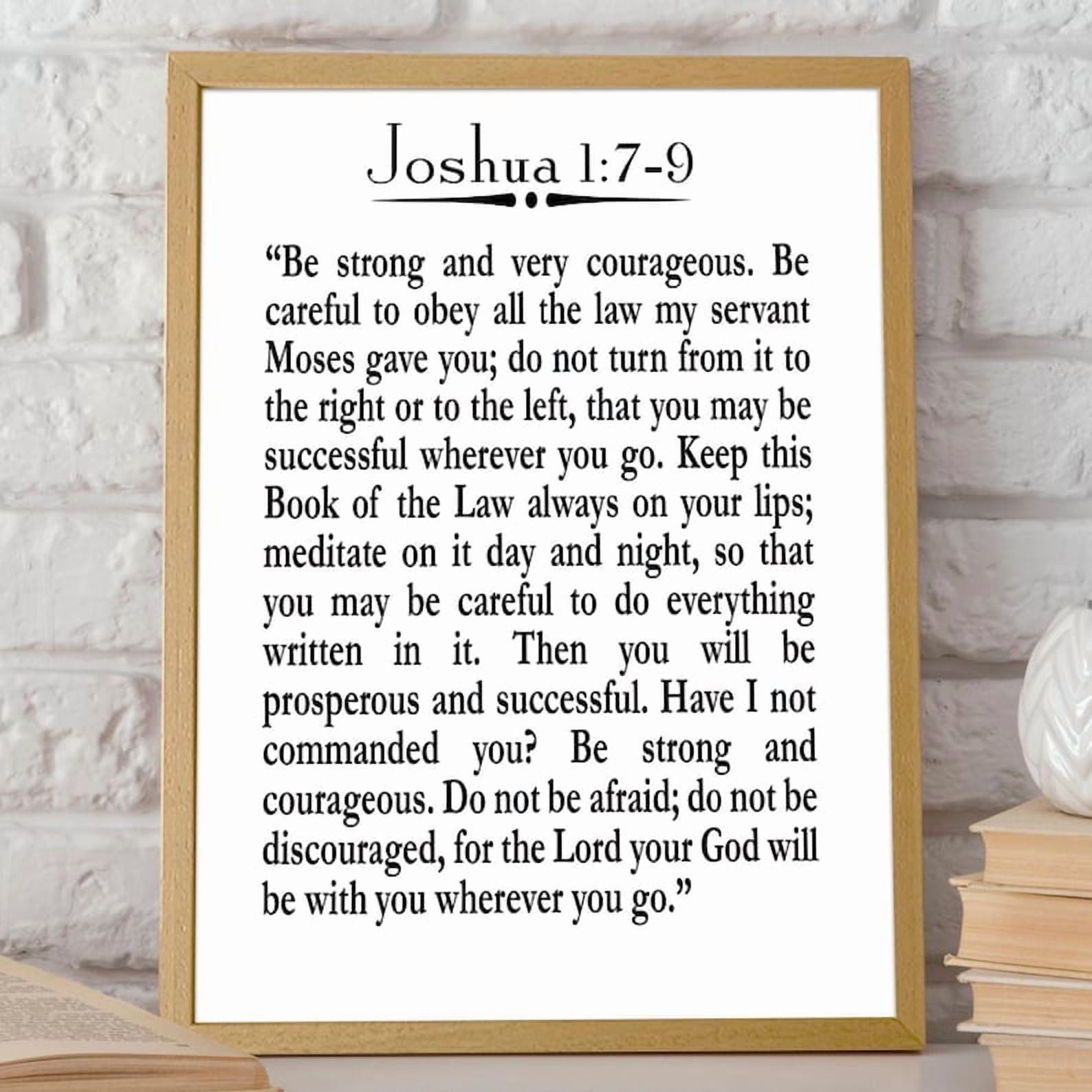Kna Prints - 1 Pc Poster Biblical Joshua 1:7-9 Joshua Quote Bible Quote ...