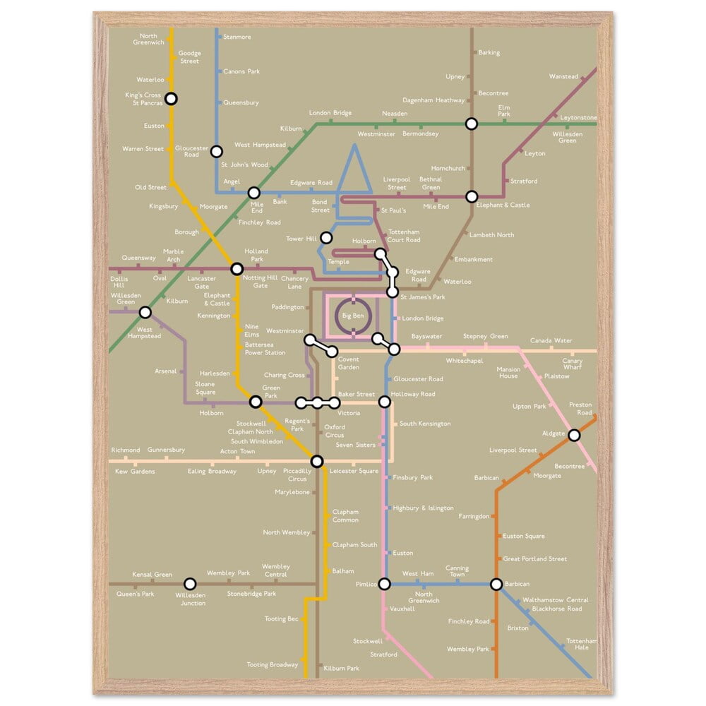 Kna Prints - 1 Pc Poster Big Ben & London Underground Map Poster ...