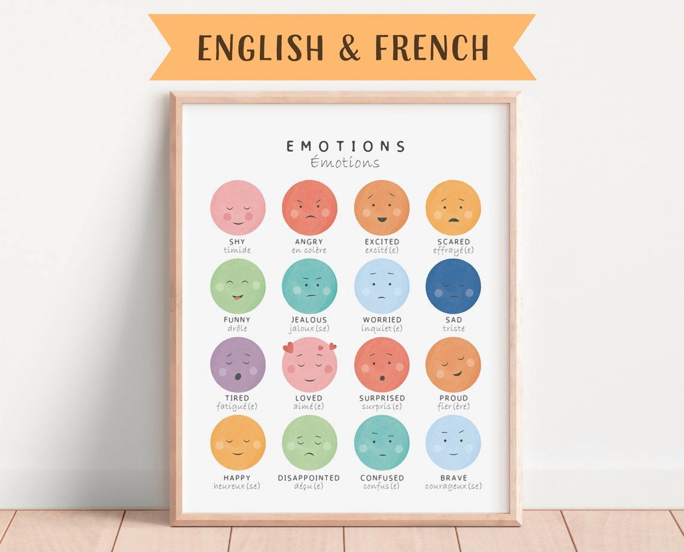 Kna Prints - 1 Pc Poster Bilingual French Educational , Playroom ...