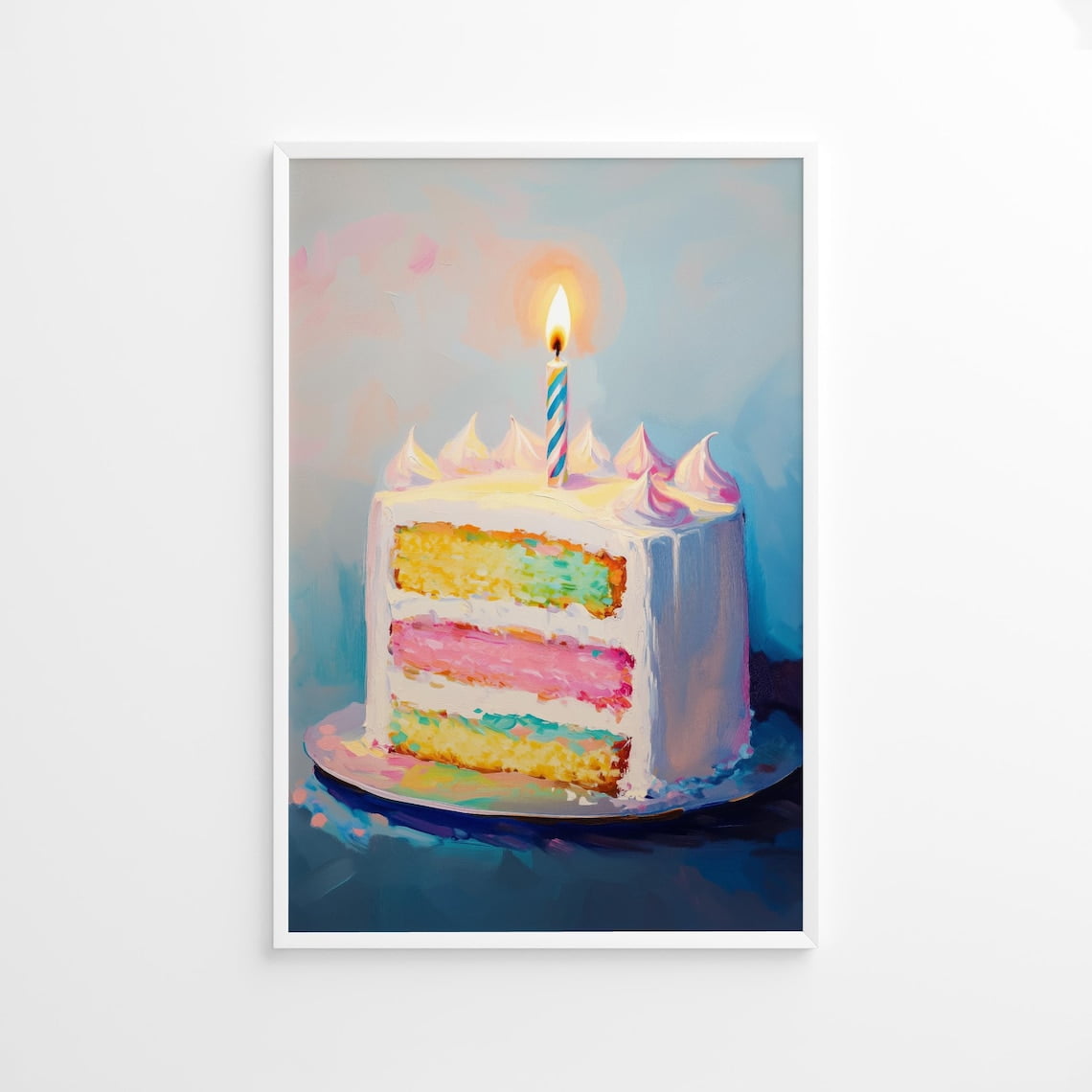Kna Prints - 1 Pc Poster Birthday Cake , Pastel Celebration Wall Art ...