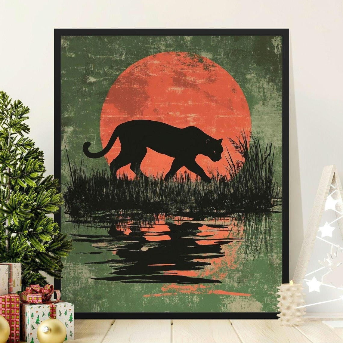 Kna Prints - 1 Pc Poster Black Panther , Cat Art Print, Animal Wall Decor, Retro Style Art ...