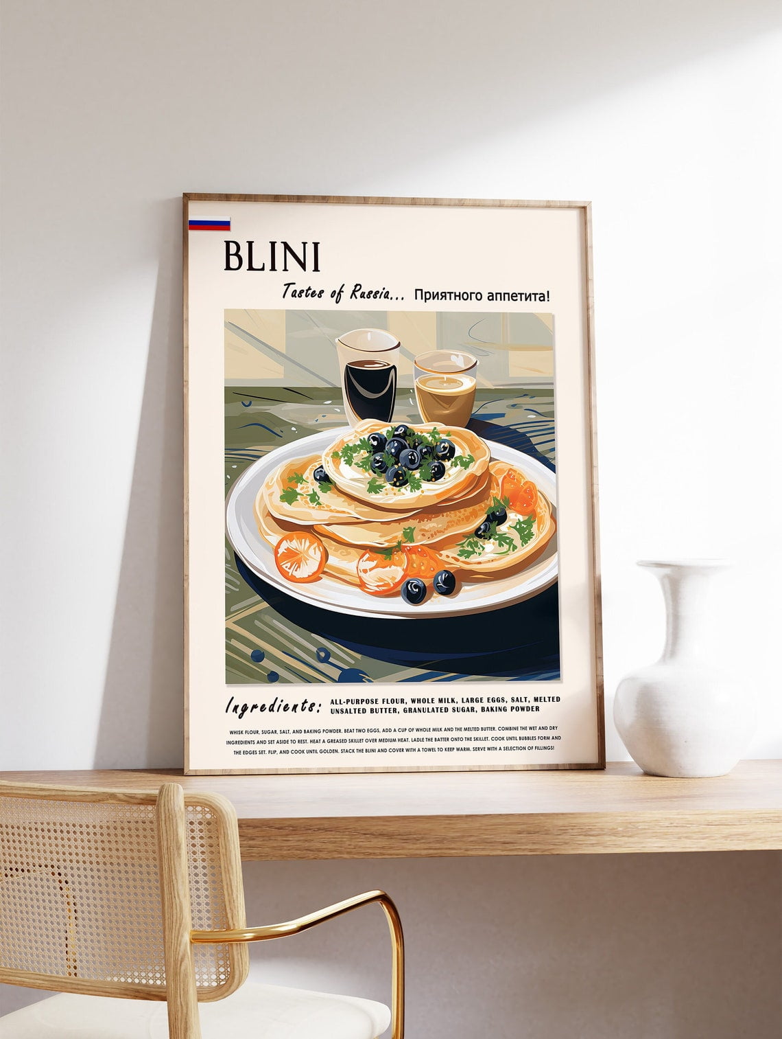 Kna Prints - 1 Pc Poster Blini Dessert , Russian Food Print, Russian ...