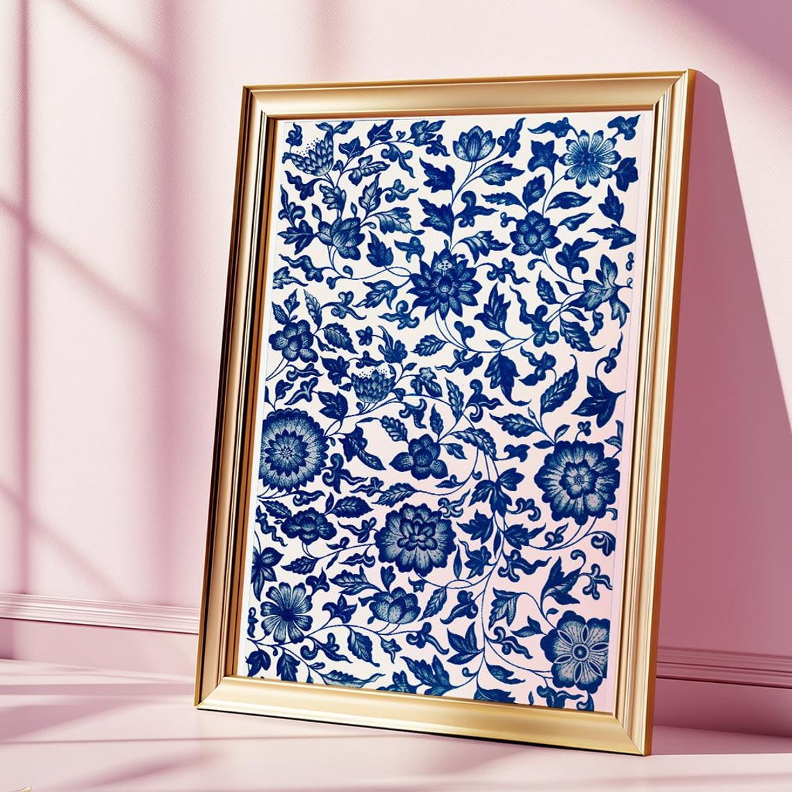 Kna Prints - 1 Pc Poster Blue Flower Vintage Wall Art Print, Antique ...