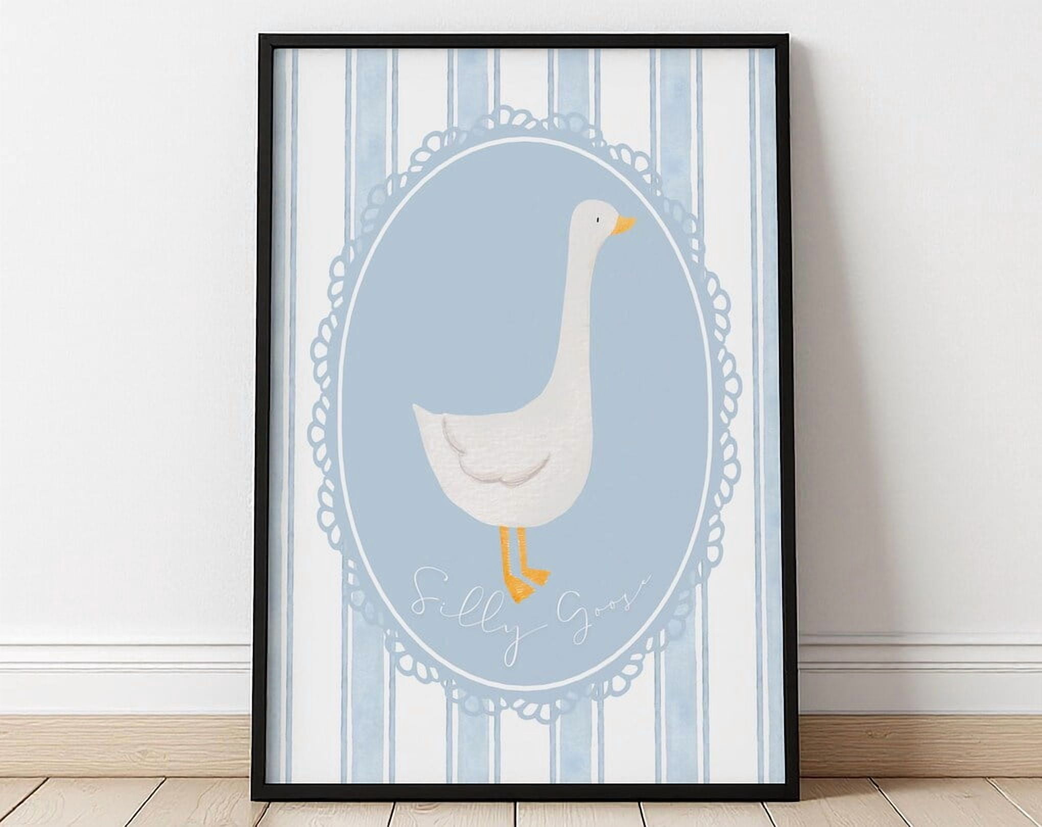 Kna Prints - 1 Pc Poster Blue Silly Goose Vintage Nursery Print Goose ...