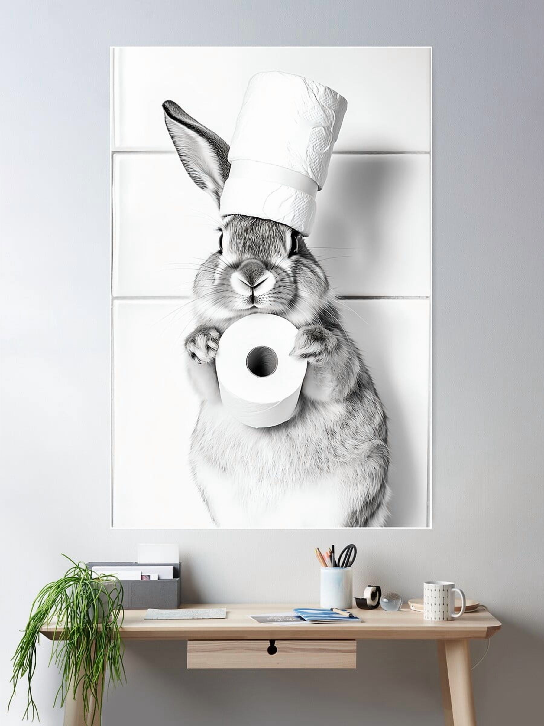 Kna Prints - 1 Pc Poster Bny In Bathroom With Toilet Paper On Head ...