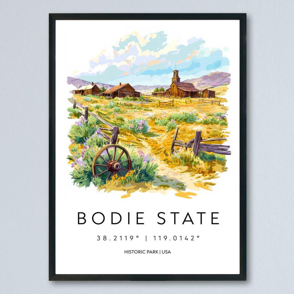 Kna Prints - 1 Pc Poster Bodie State Park Watercolor Poster Bodie Ghost ...