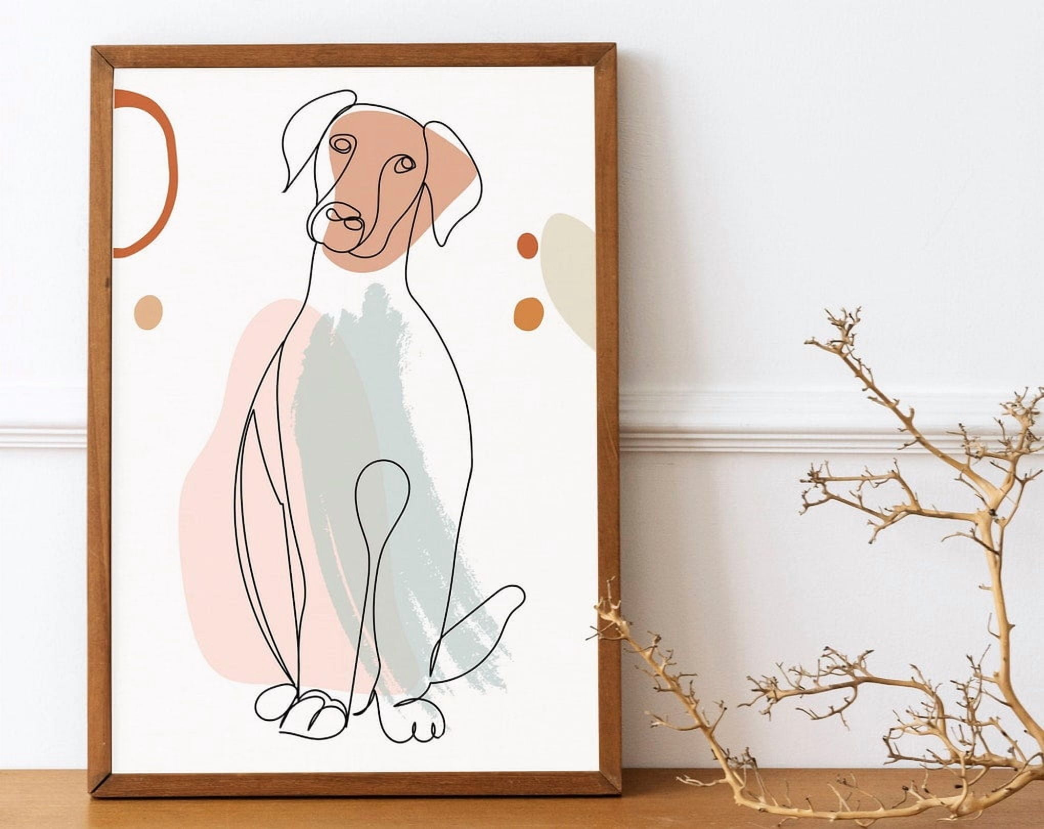 Kna Prints - 1 Pc Poster Boho One Line Puppy Wall Art Pet Core Abstract ...