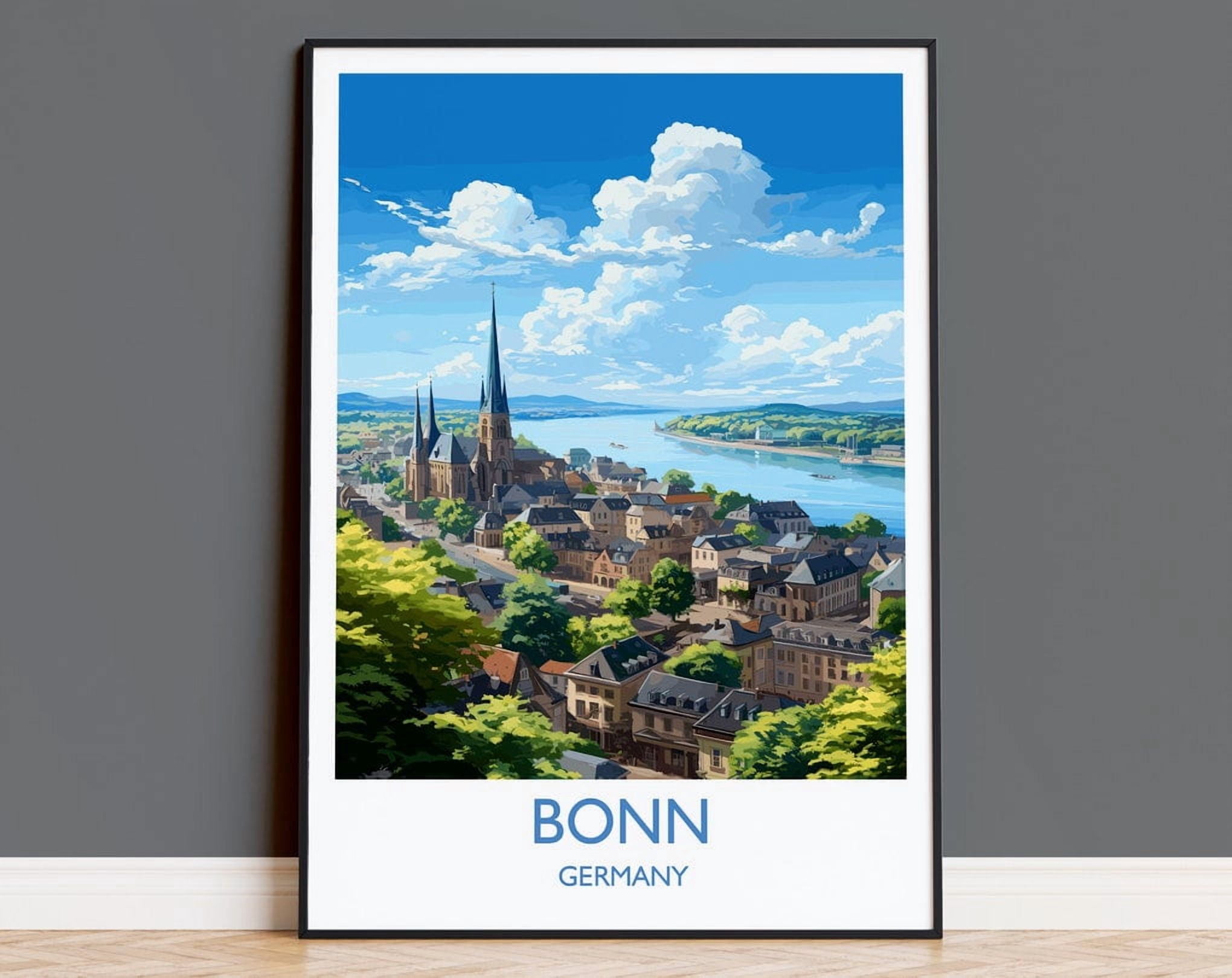 Kna Prints - 1 Pc Poster Bonn Travel Wall Art, Travel Print Of Bonn ...