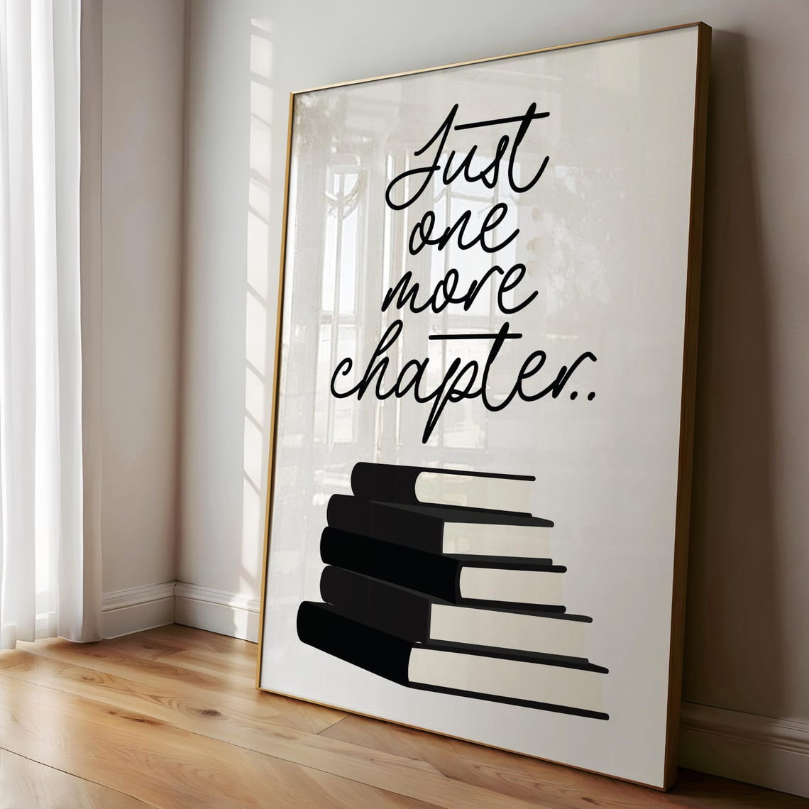 Kna Prints - 1 Pc Poster Book Lover Print, Stack Of Books , Cute Typography Wall Art, Black ...