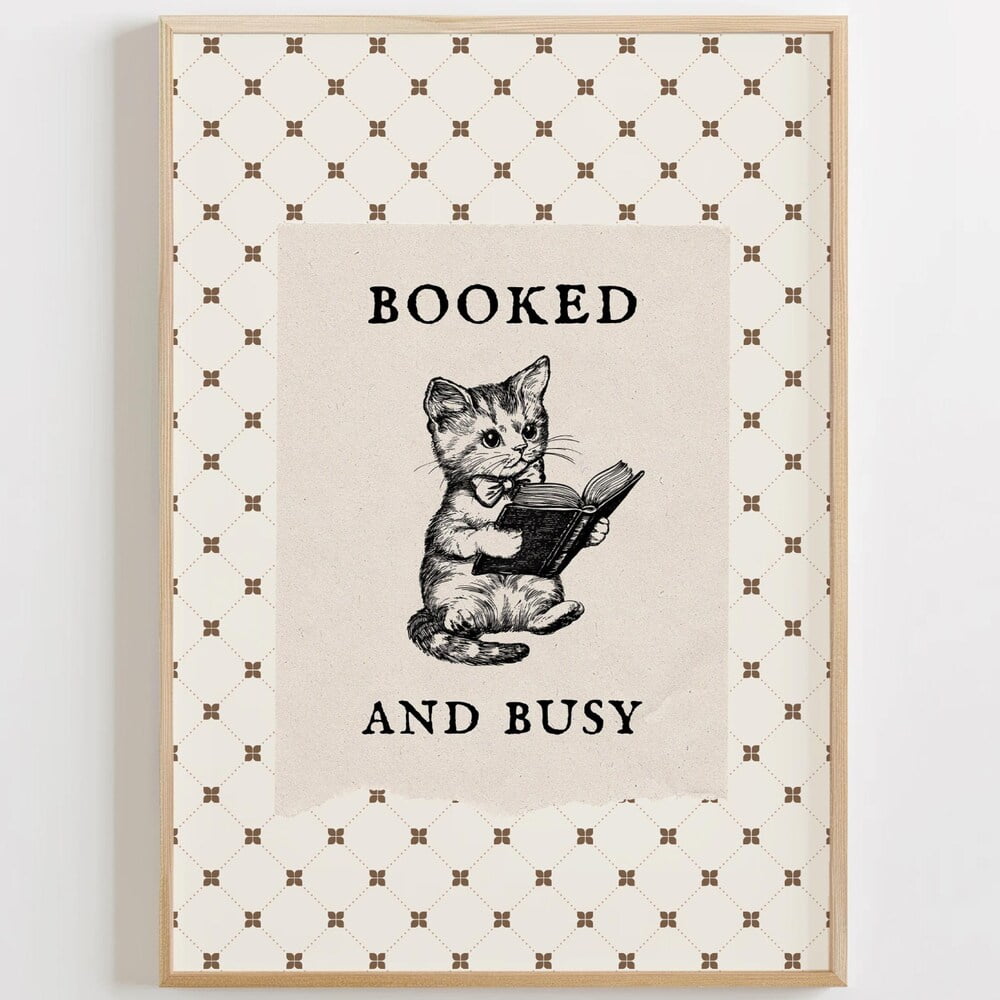 Kna Prints - 1 Pc Poster Booked And Busy Print | Bookish Printable Wall ...