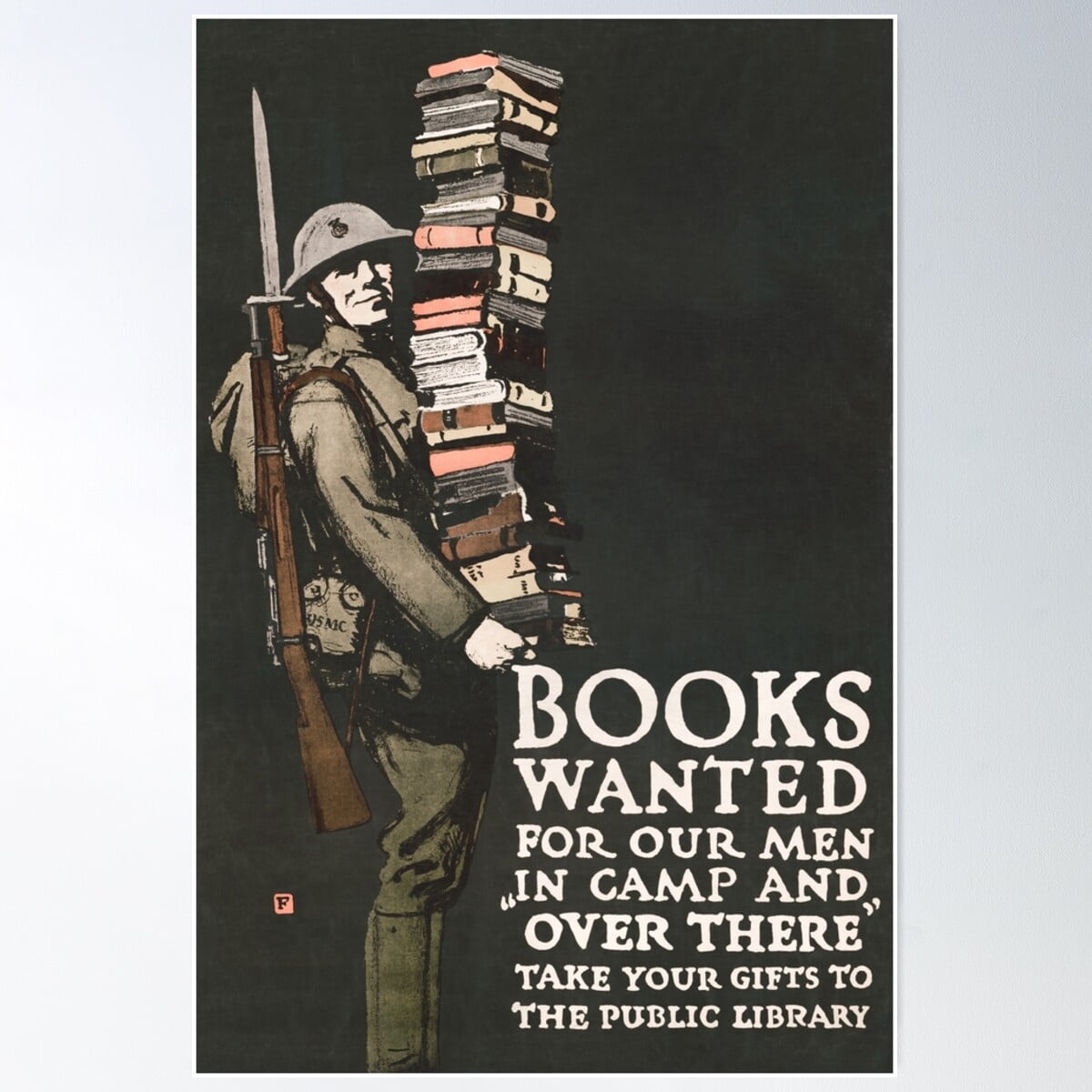Kna Prints - 1 Pc Poster Books Wanted For Our Men In Camp Ww1 Book ...