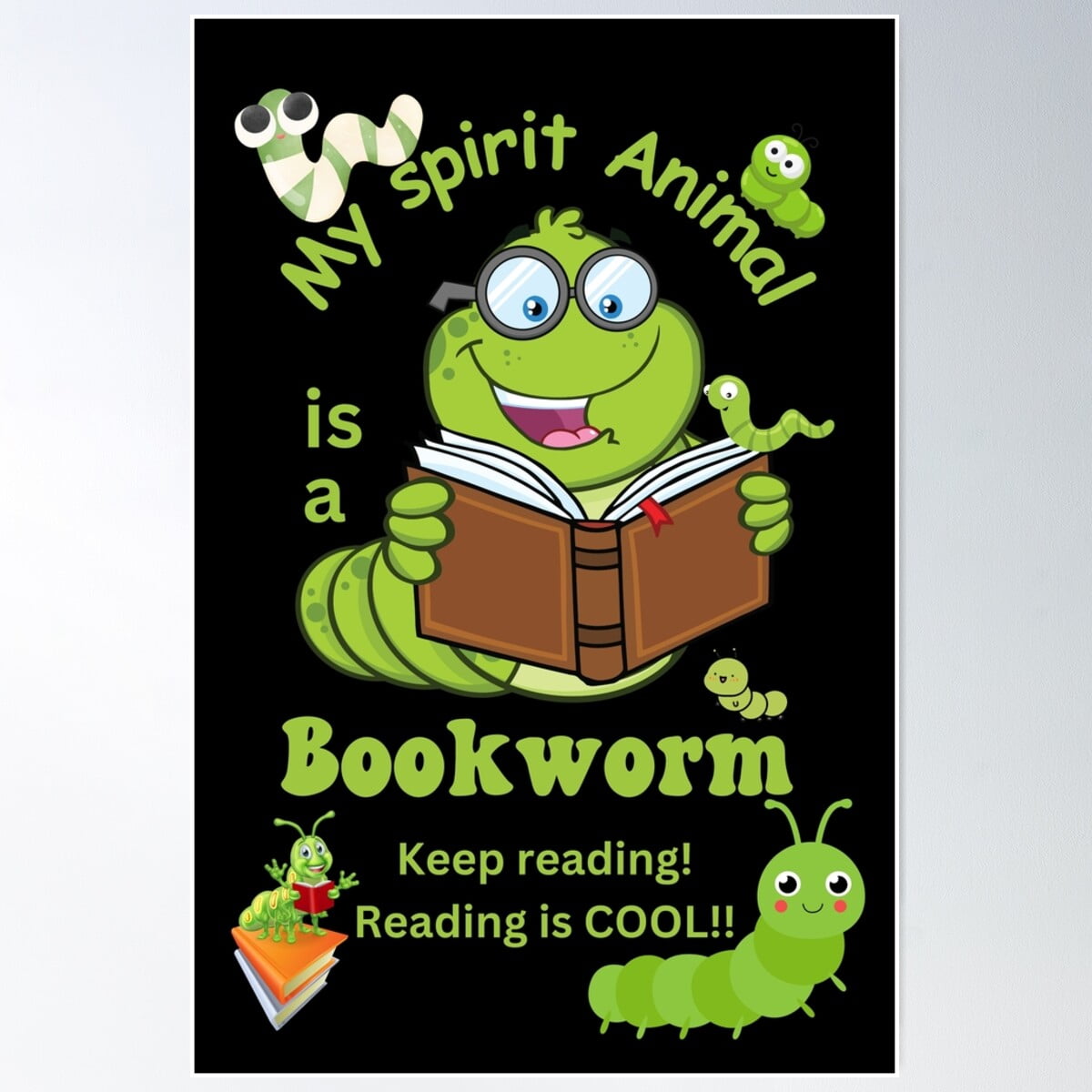 Kna Prints - 1 Pc Poster Bookworm, Reading Is Cool, Keep Reading ...