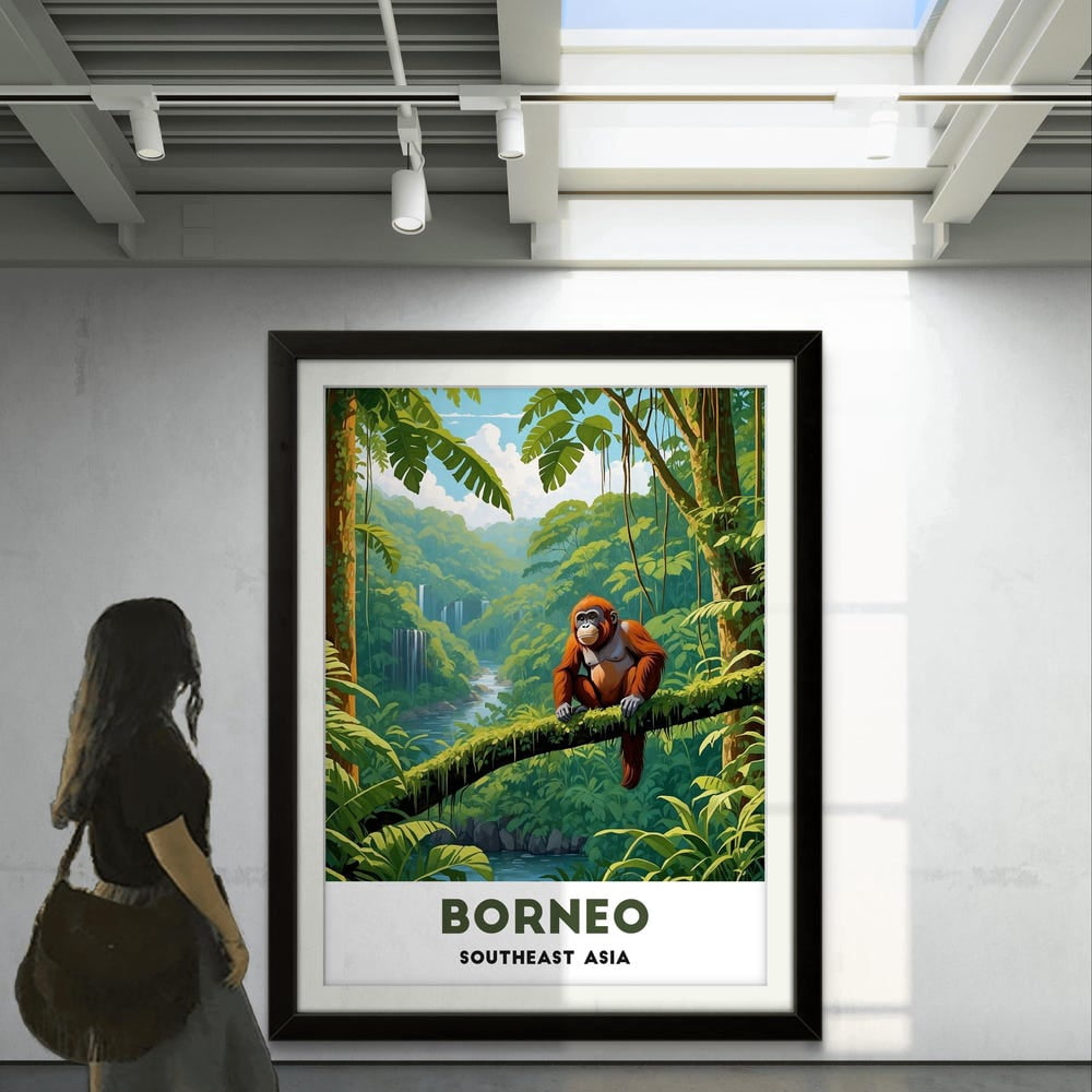 Kna Prints - 1 Pc Poster Borneo Jungle Poster – Vibrant Orangutan And ...