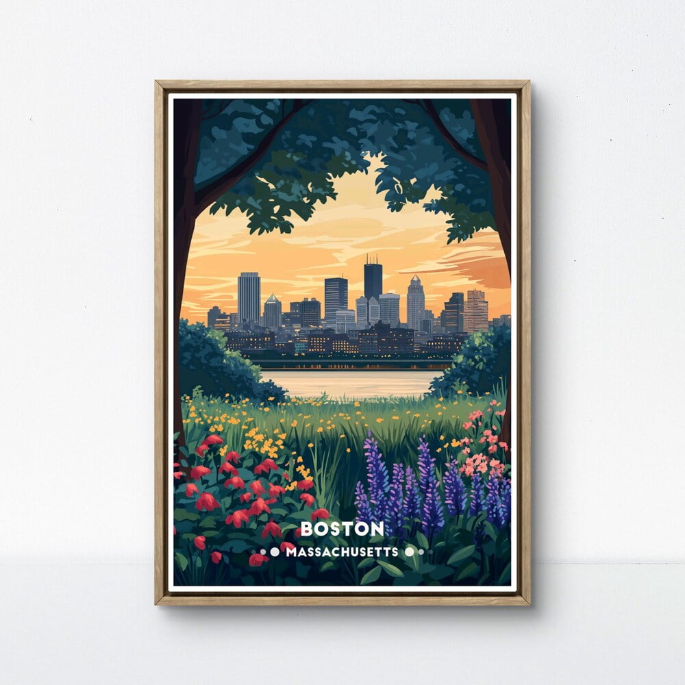 Kna Prints - 1 Pc Poster Boston Poster, Massachusetts Skyline Art ...