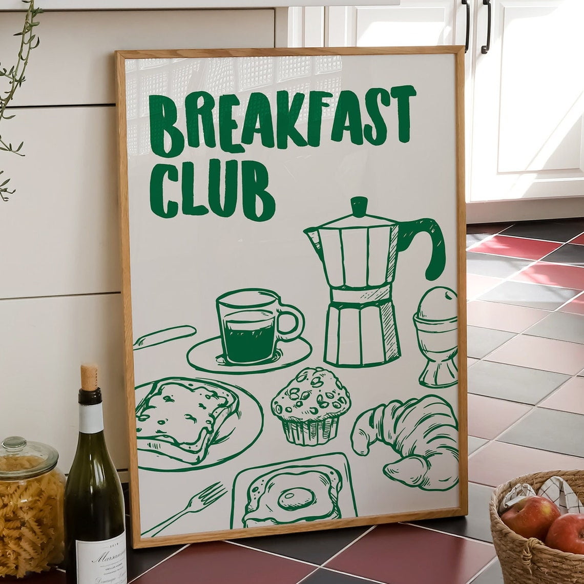Kna Prints - 1 Pc Poster Breakfast Club Print, , Retro Dinning Room ...