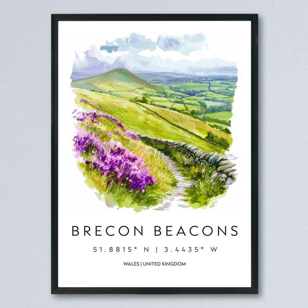 Kna Prints - 1 Pc Poster Brecon Beacons Watercolor Poster Brecon ...