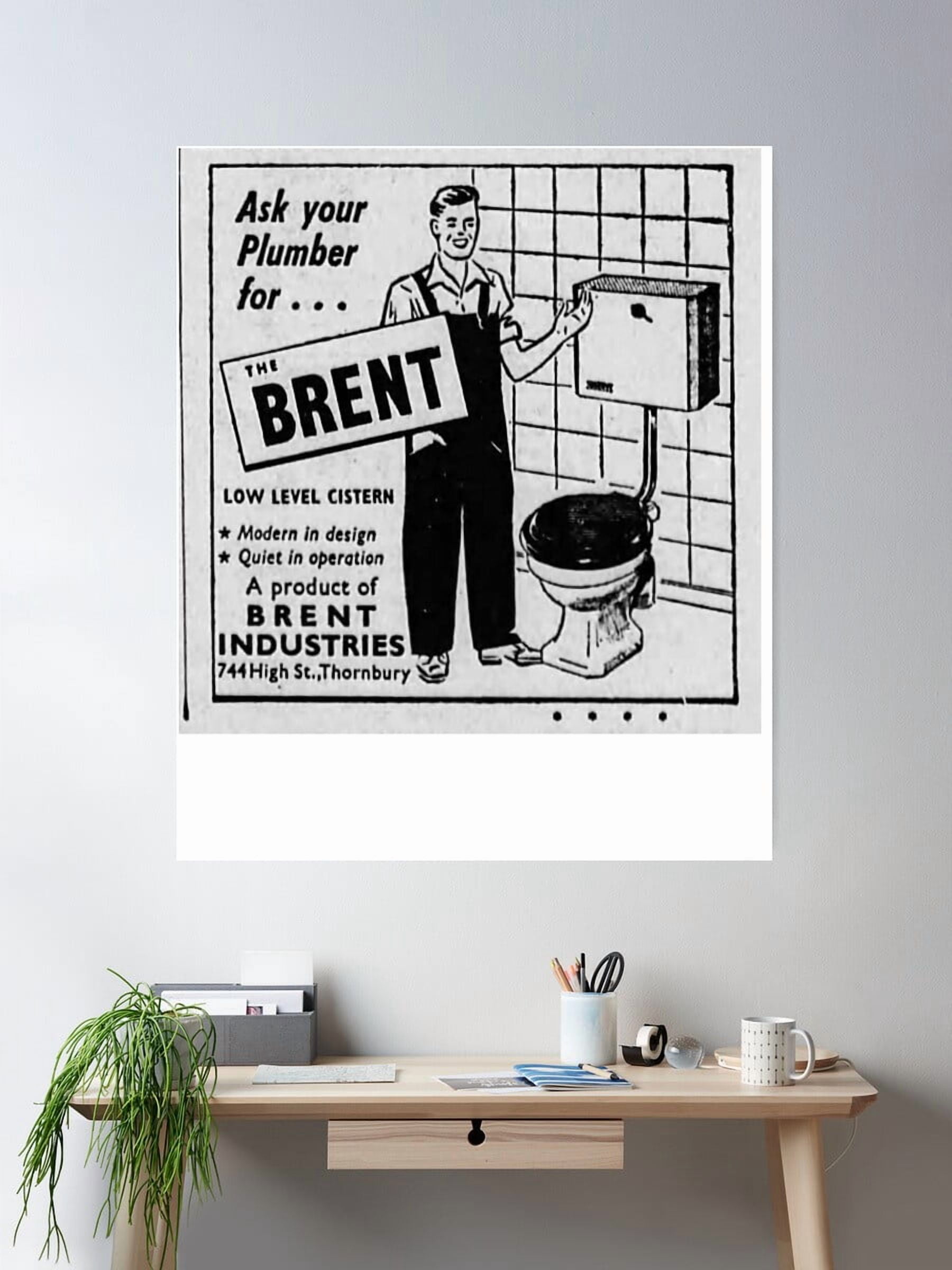 Kna Prints - 1 Pc Poster Brent Cistern Toilet Water Closet Wc, UNFRAMED ...
