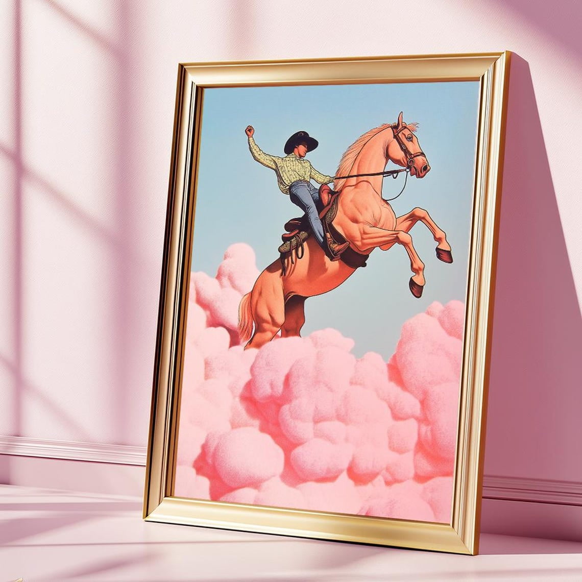 Kna Prints - 1 Pc Poster Bucking Bronco Print, Cowboy Art Print, Wild West American Art ...